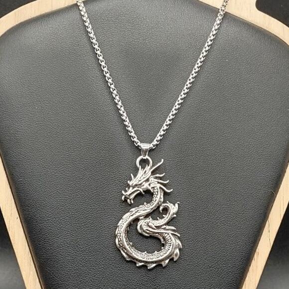 Independent | Accessories | Stainless Chinese Dragon Necklace Box Chain ...